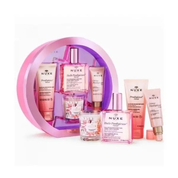 Nuxe | Skincare | Nuxe Floral Set Huile Prodigieuse Dry Oil Boost Face Cream Shower Gel Candle ...